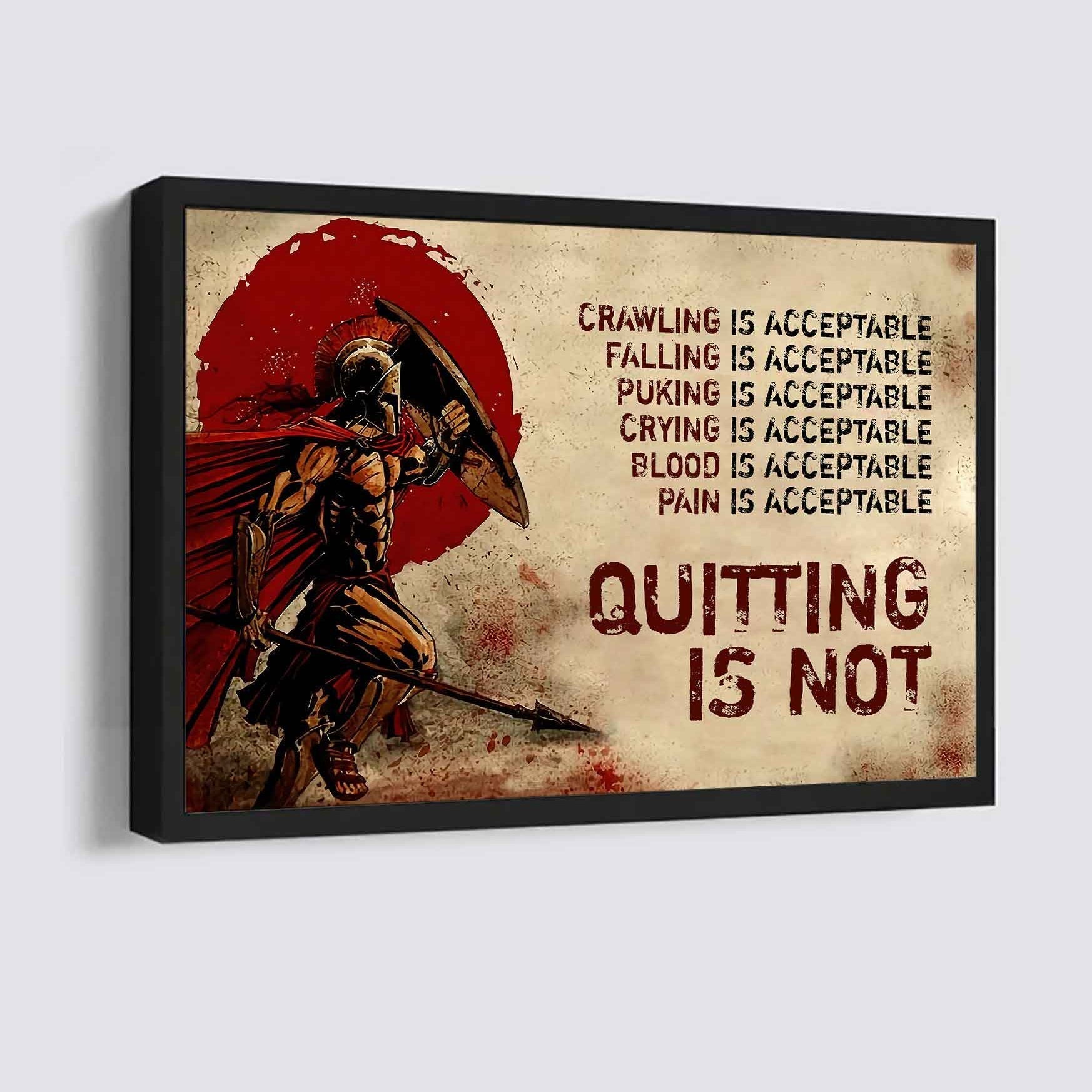 Spartan Poster Canvas Quiting Is Not Best Gifts Motivation Quotes ...