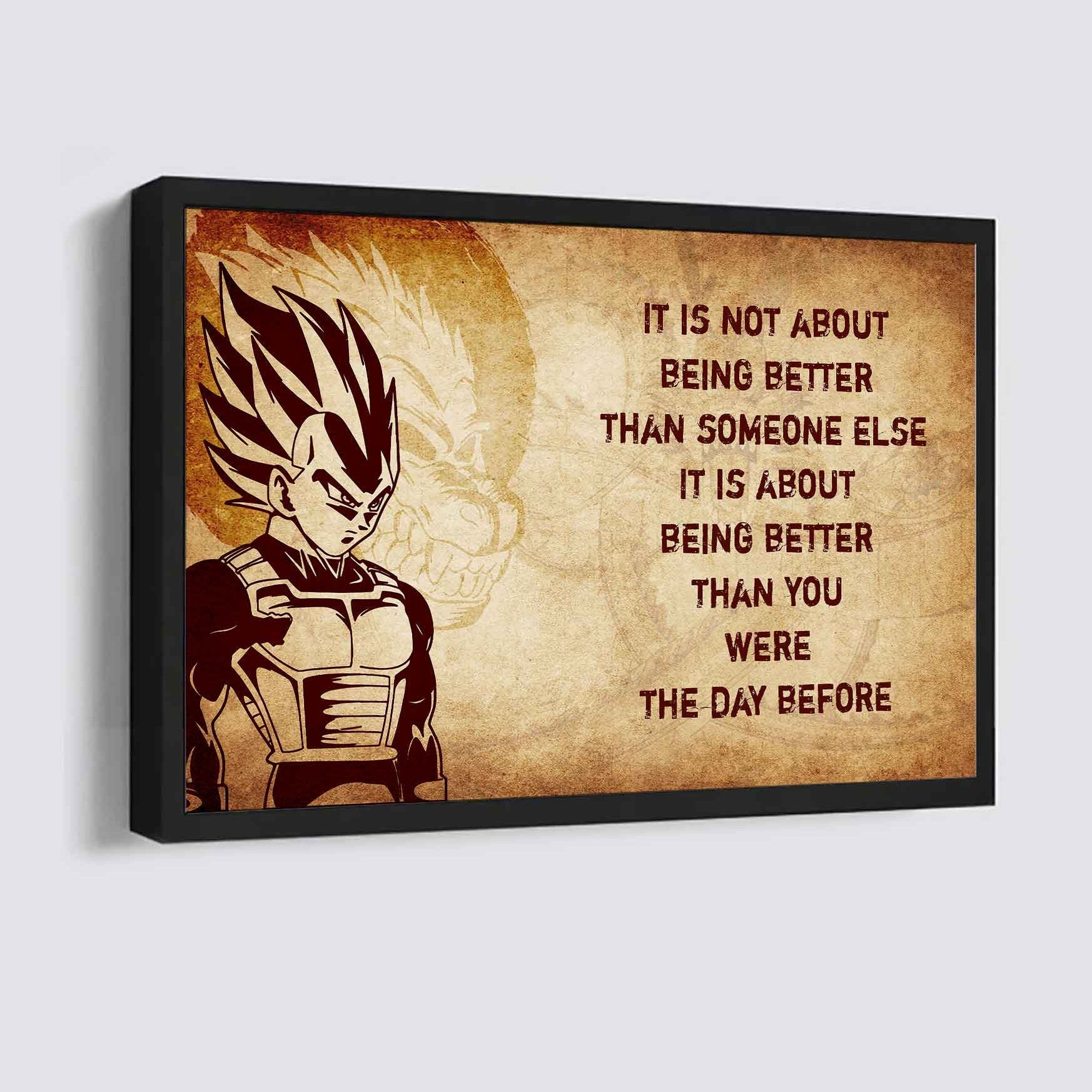 DRB Poster Canvas It's Not About Being Better Than Someone Else Best G ...